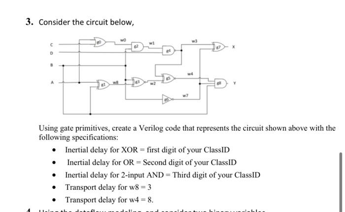 Solved 3. Consider the circuit below, Using gate primitives, | Chegg.com