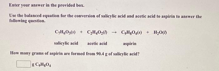 Solved Enter your answer in the provided box. Use the | Chegg.com