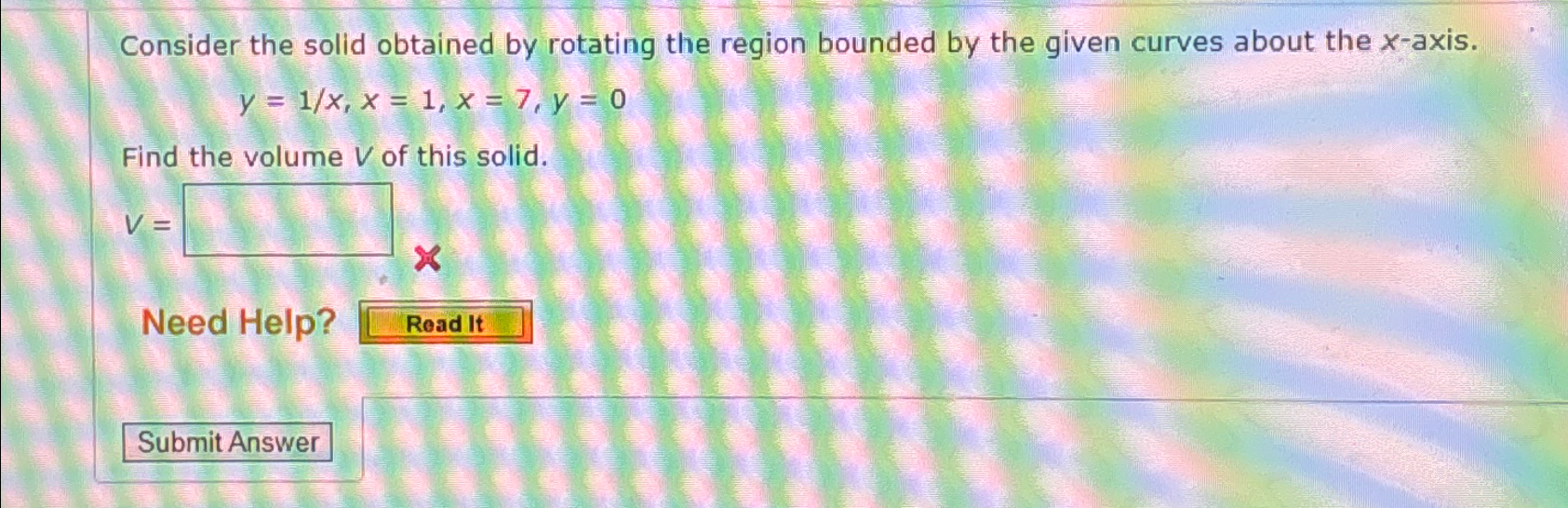 Solved Consider the solid obtained by rotating the region | Chegg.com