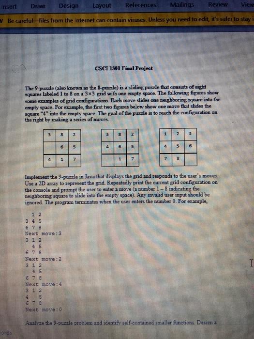 Solved Insert Draw Design Layout References Mailings Review | Chegg.com