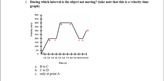 Solved 1. During which interval is the object not moving? | Chegg.com
