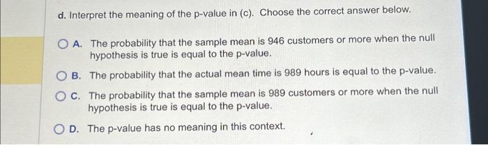 Solved The per-store daily customer count (i.e., the mean | Chegg.com