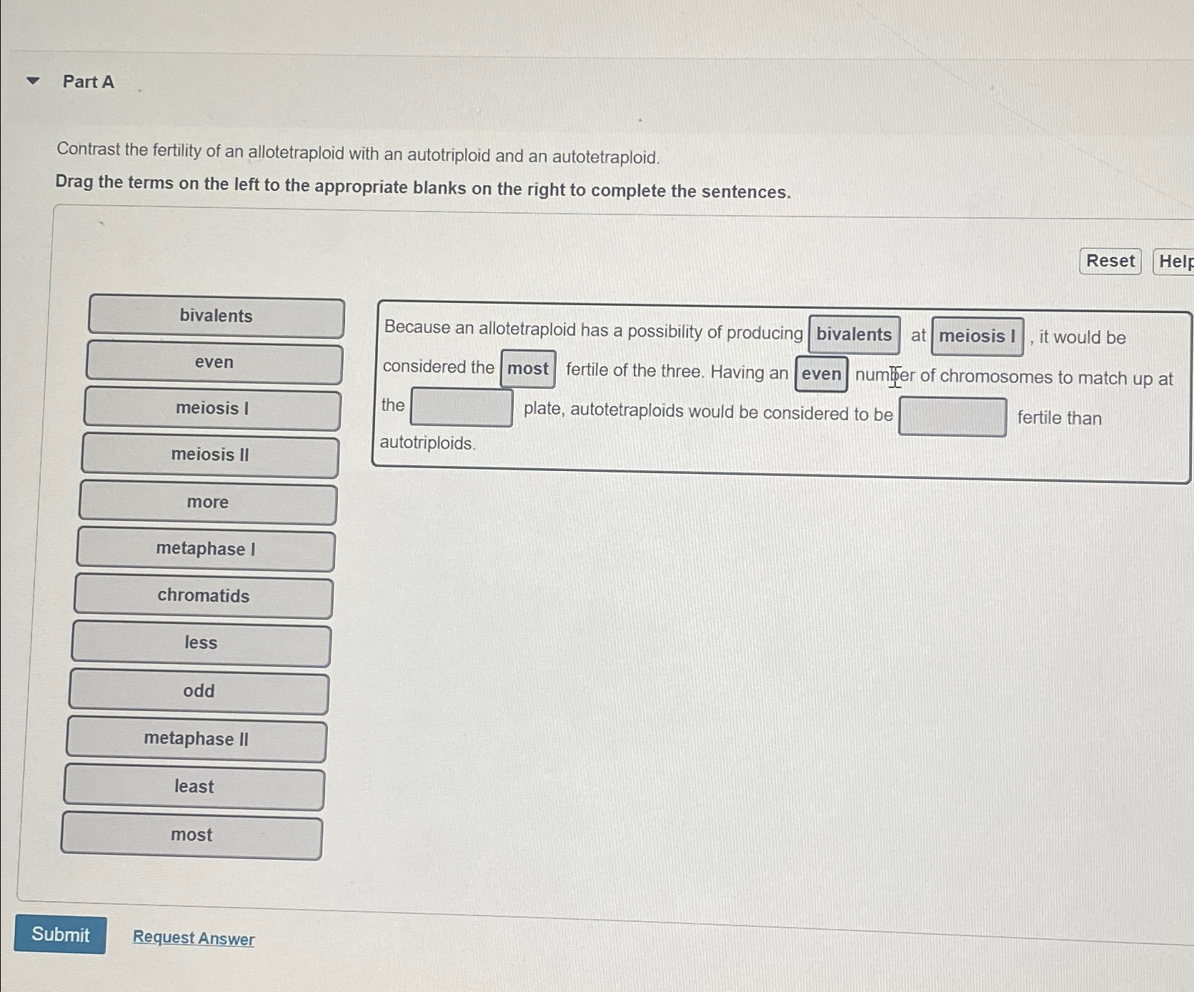 Solved Part AContrast the fertility of an allotetraploid | Chegg.com