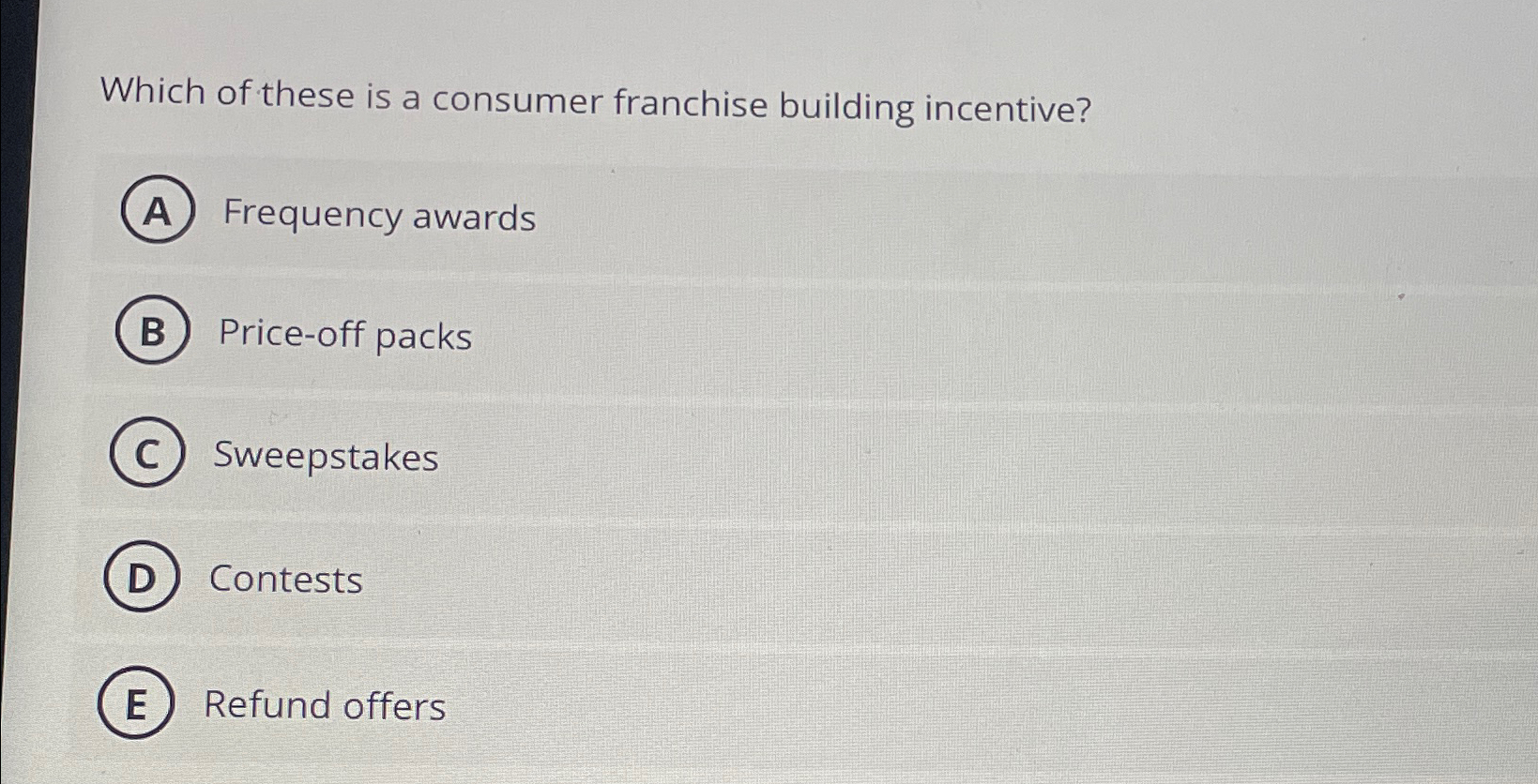 Solved Which of these is a consumer franchise building | Chegg.com