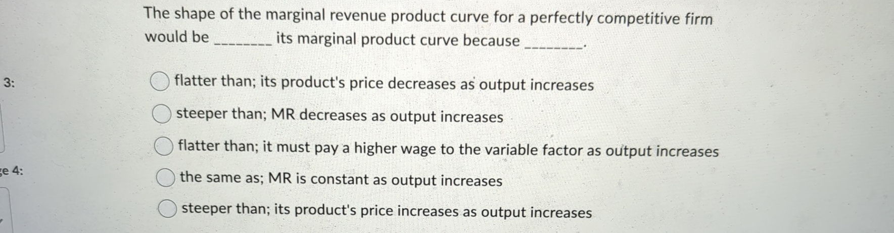 Solved The shape of the marginal revenue product curve for a | Chegg.com