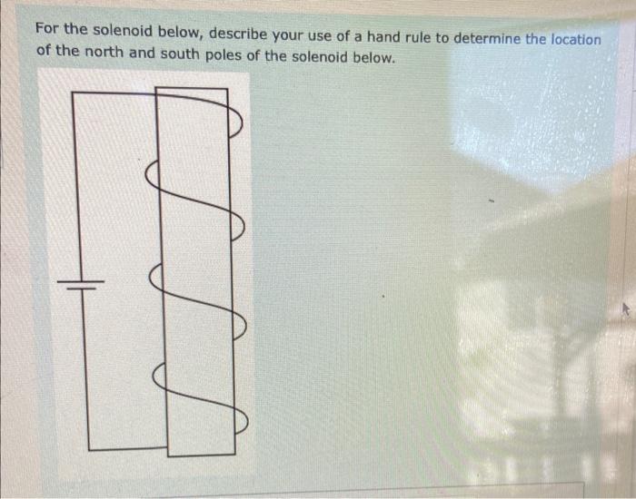 Solved For the solenoid below, describe your use of a hand | Chegg.com