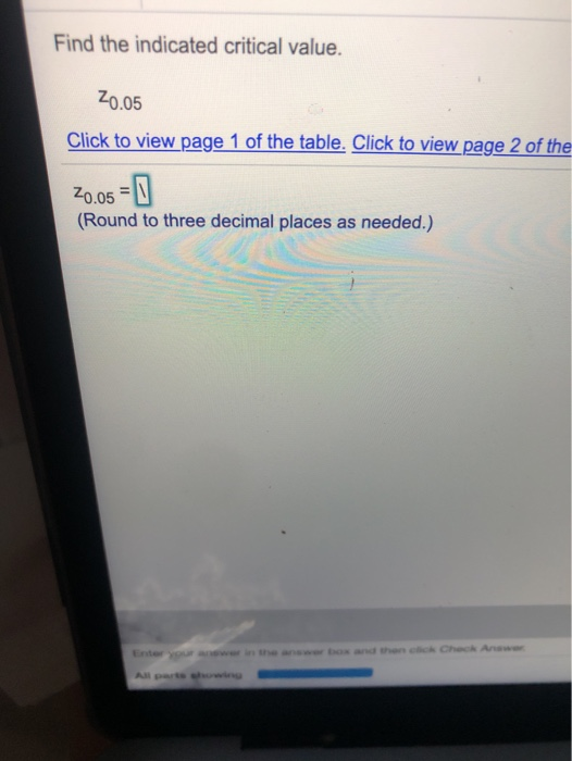 Solved Find the indicated critical value. 20.05 Click to | Chegg.com