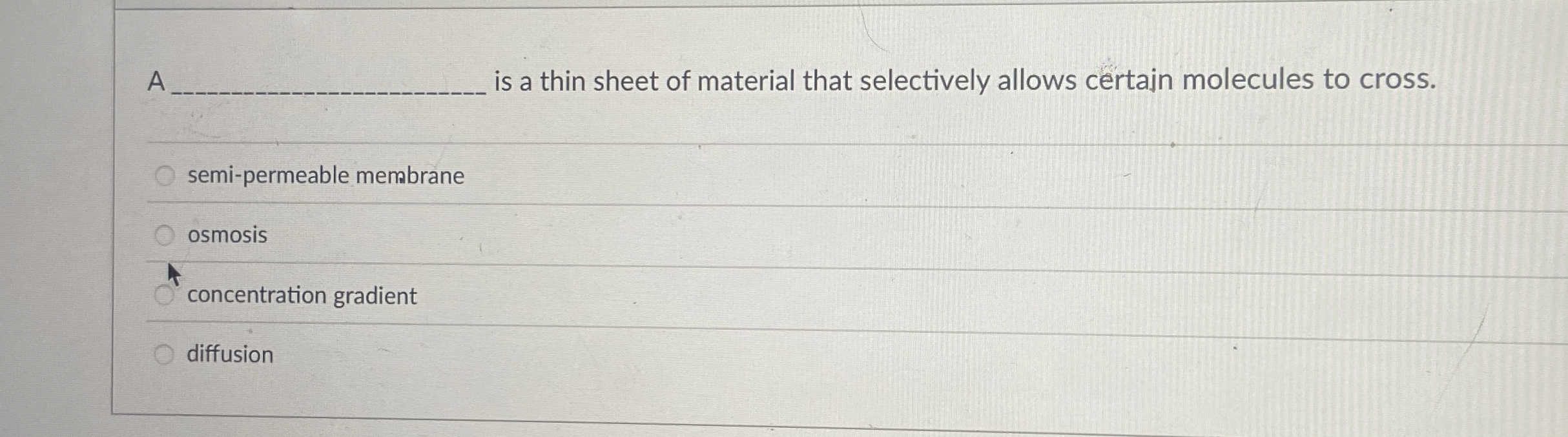 Solved Ais a thin sheet of material that selectively allows | Chegg.com