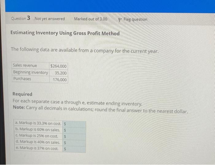 Solved Estimating Inventory Using Gross Profit Method The | Chegg.com