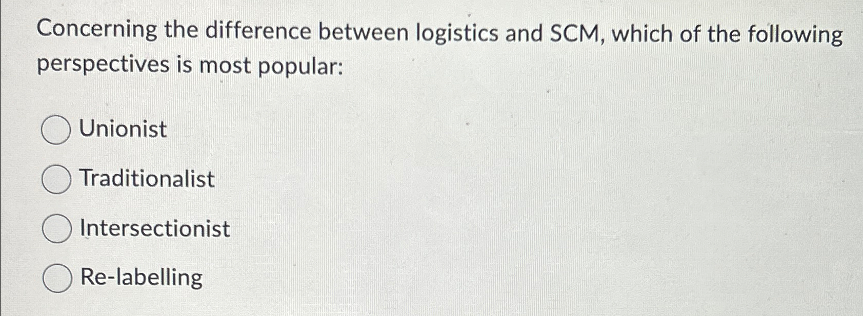 Solved Concerning the difference between logistics and SCM, | Chegg.com