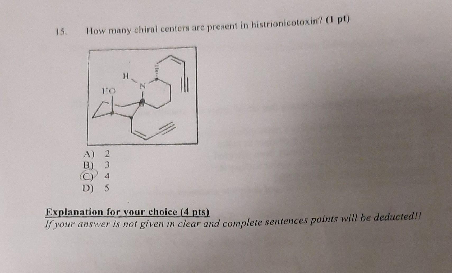 Solved 15. How many chiral centers are present in | Chegg.com