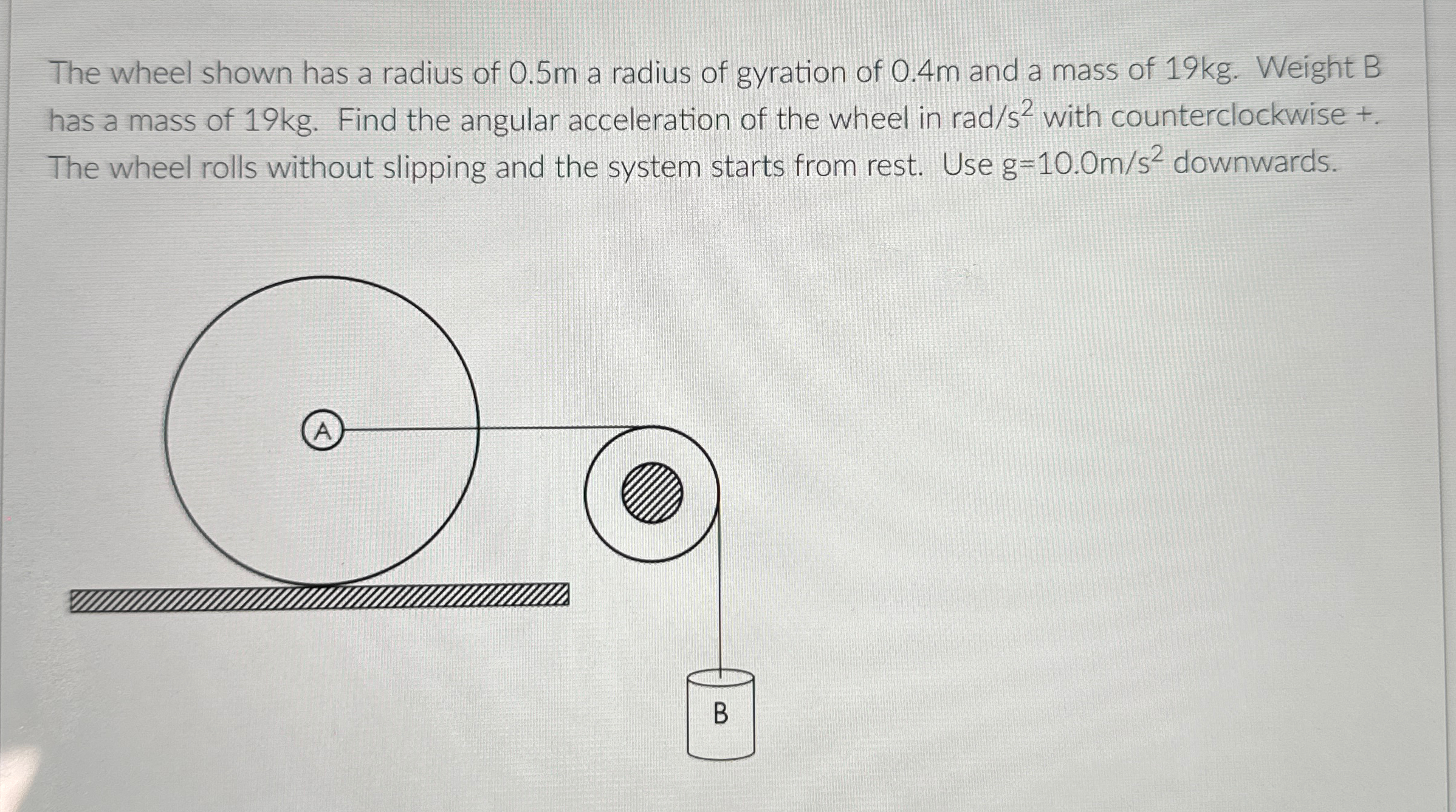 Solved The wheel shown has a radius of 0.5m ﻿a radius of | Chegg.com