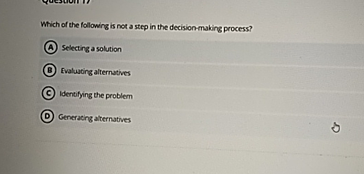 Solved Which of the following is not a step in the | Chegg.com