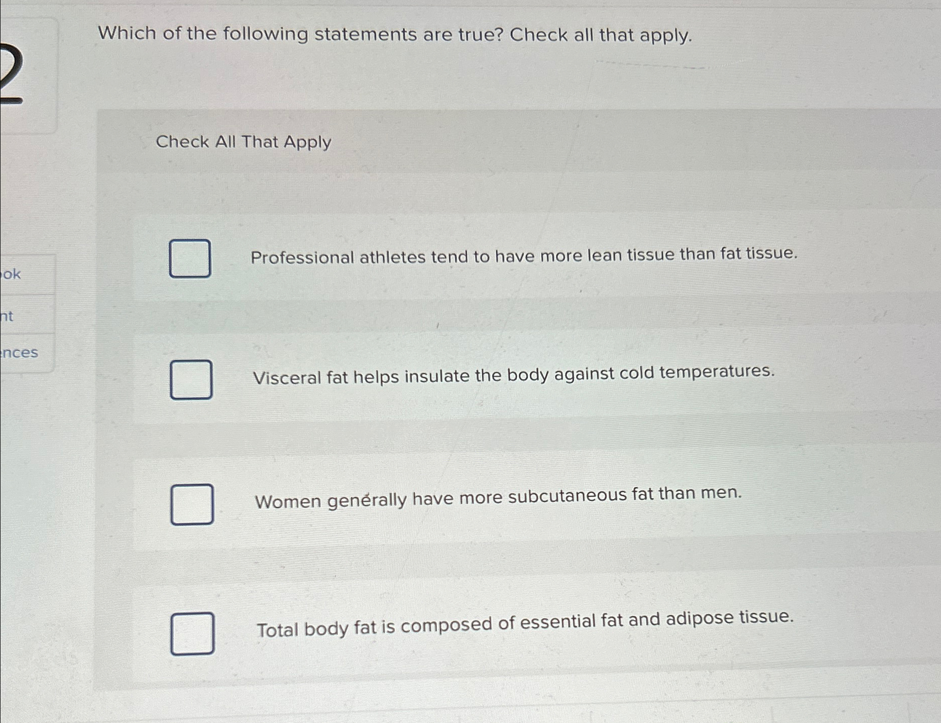 Solved Which of the following statements are true? Check all | Chegg.com