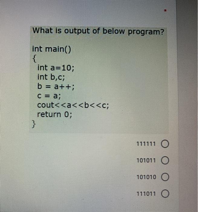 Solved What Is Output Of Below Program Int Main Int Chegg