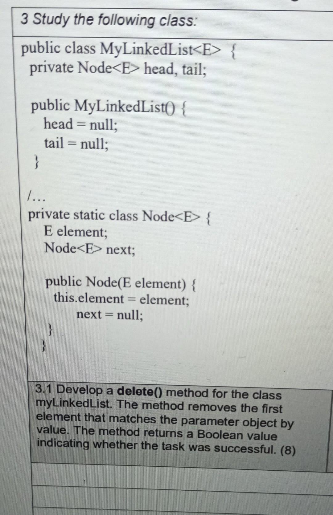 Solved 3 Study the following class: public class | Chegg.com