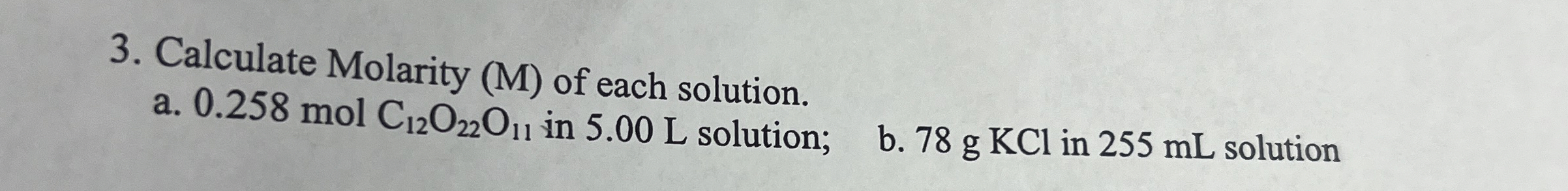 Solved Calculate Molarity (M) ﻿of each | Chegg.com