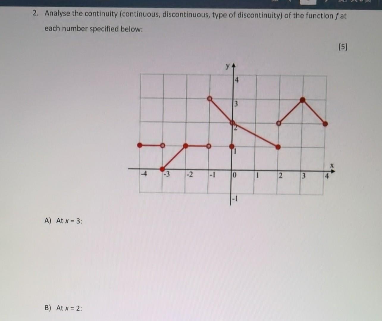 Solved 2. Analyse the continuity (continuous, discontinuous, | Chegg.com