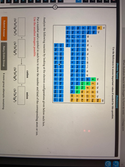 Solved When Rubidium Reacts with Oxygen To Form An lonic ... | Chegg.com