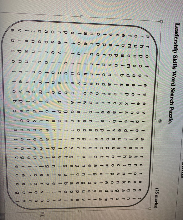 Solved Leadership Skills Word Search Puzzle. (25 marks) ܣ VO | Chegg.com