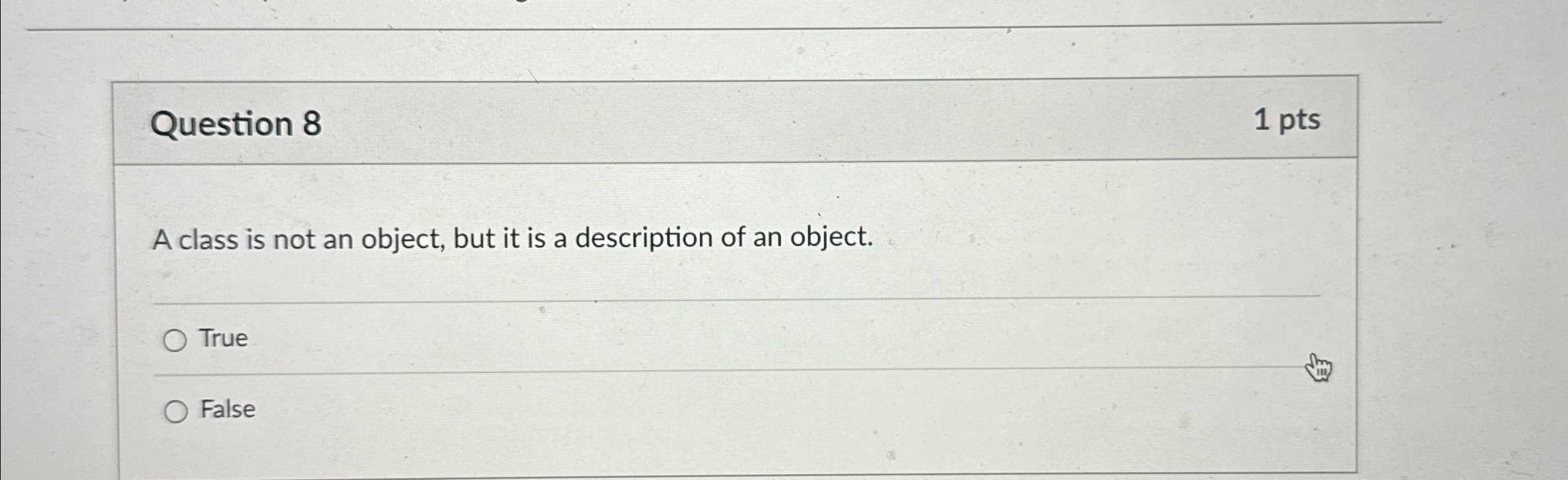 Solved Question 81 ﻿ptsA class is not an object, but it is a | Chegg.com