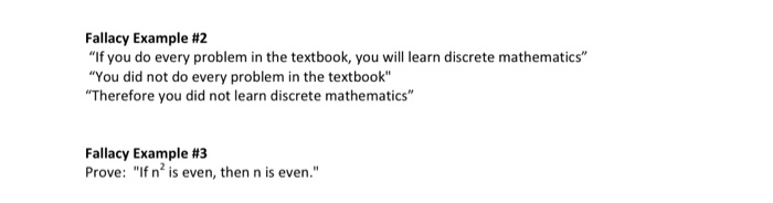 Solved Fallacy Example #2 "If you do every problem in the | Chegg.com