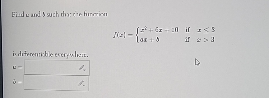 Solved Find a and b ﻿such that the | Chegg.com