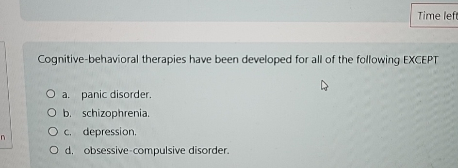 Solved Cognitive-behavioral therapies have been developed | Chegg.com