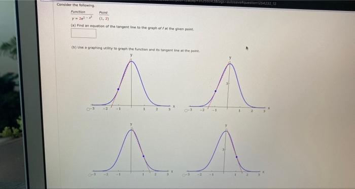 Solved Consider the following y=(ei+x2 Function (t2) Point | Chegg.com