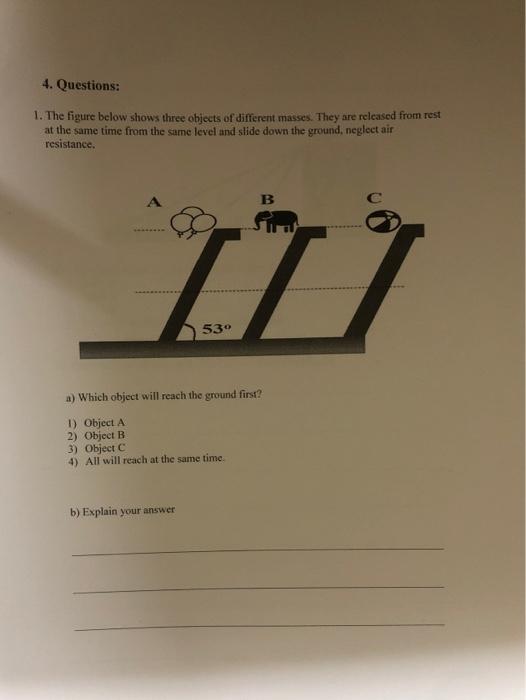 Solved 4. Questions: 1. The figure below shows three objects | Chegg.com