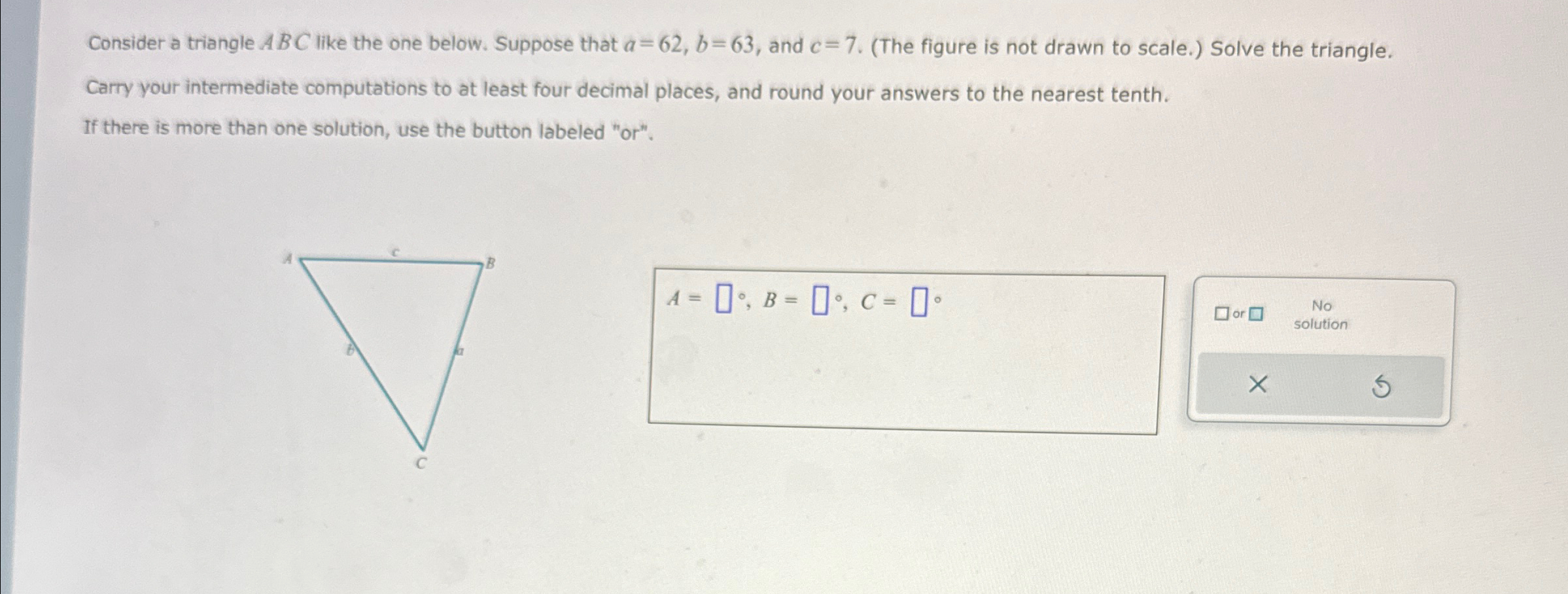 Solved Consider a triangle ABC like the one below. Suppose | Chegg.com