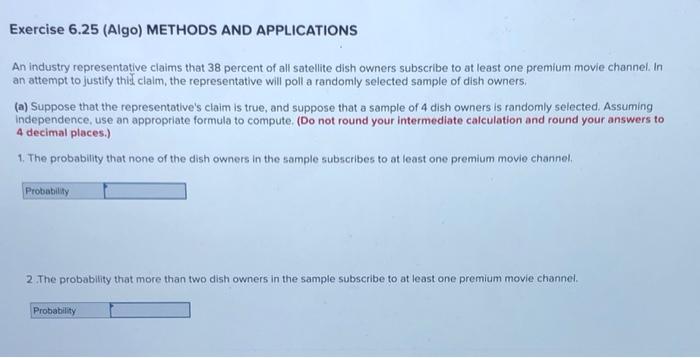 Solved Exercise 6.25 (Algo) METHODS AND APPLICATIONS An | Chegg.com
