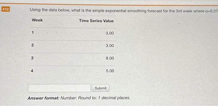 Solved Using the data below, what is the simple exponential | Chegg.com