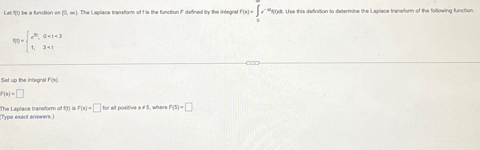 Solved Let f(t) ﻿be a function on (0,∞). ﻿The Laplace | Chegg.com