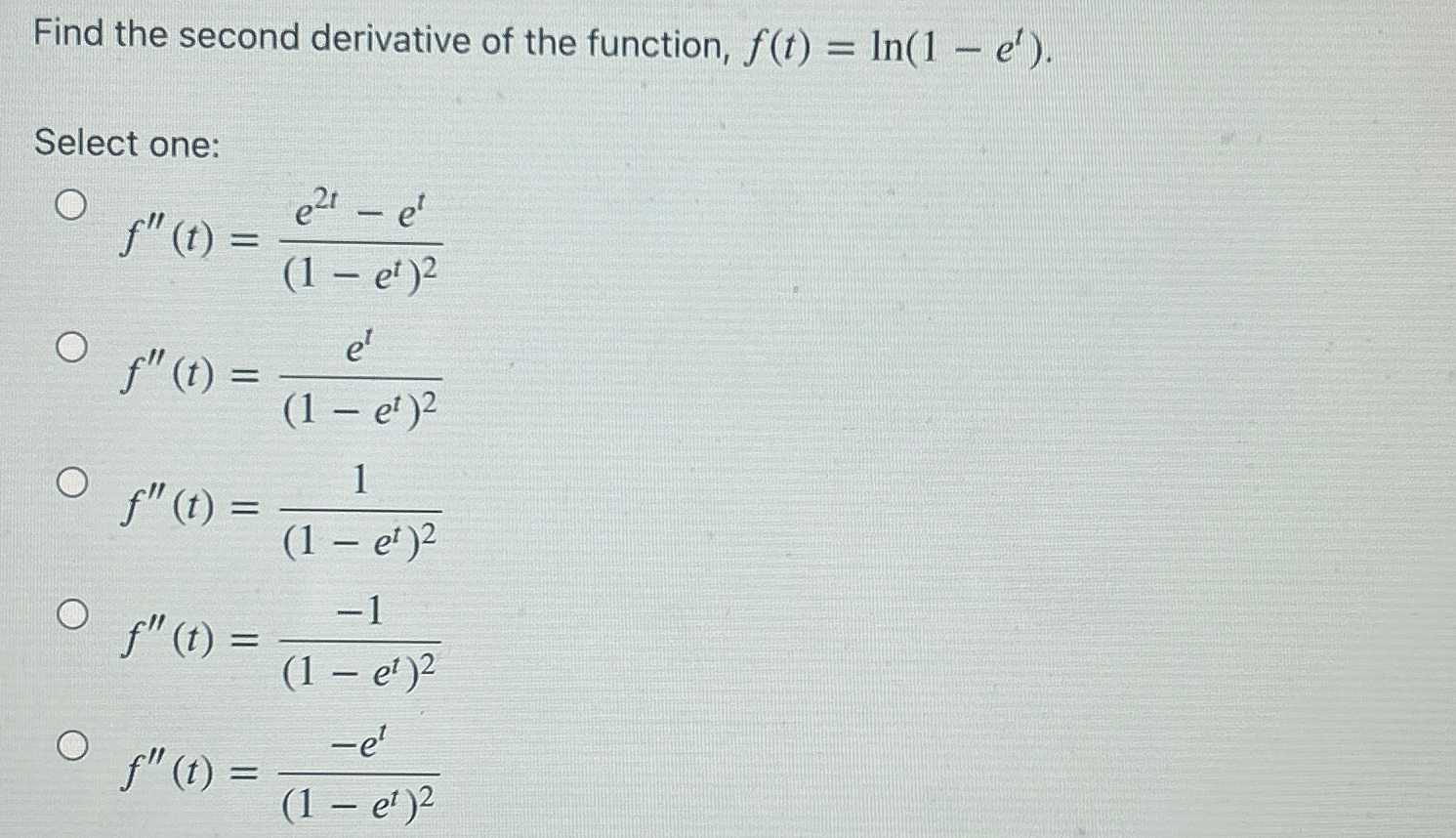 Solved Find the second derivative of the function, | Chegg.com