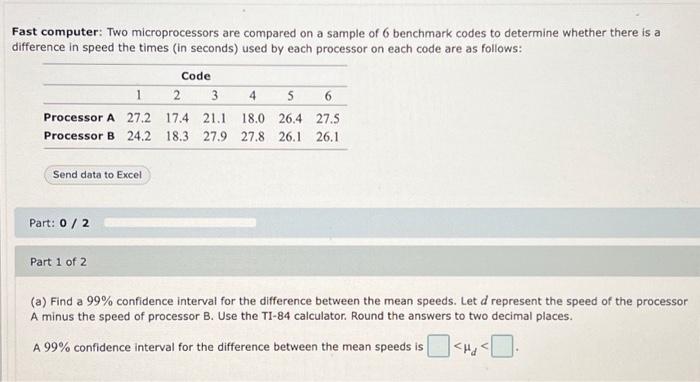 Solved Fast computer: Two microprocessors are compared on a | Chegg.com