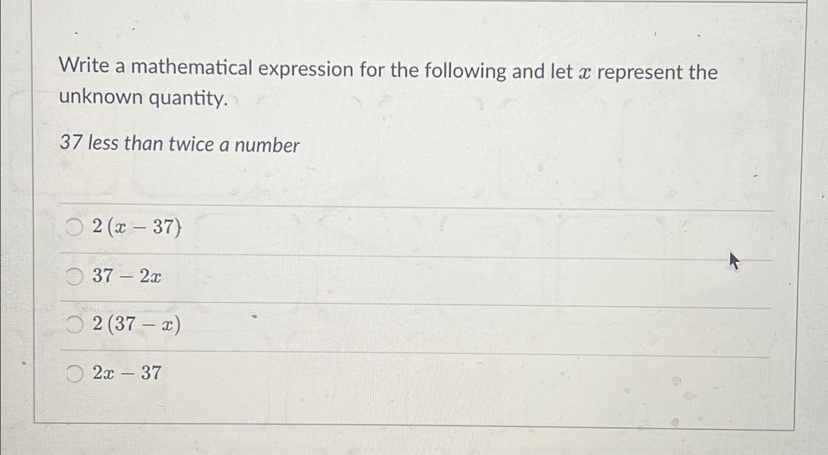 Solved Write a mathematical expression for the following and | Chegg.com