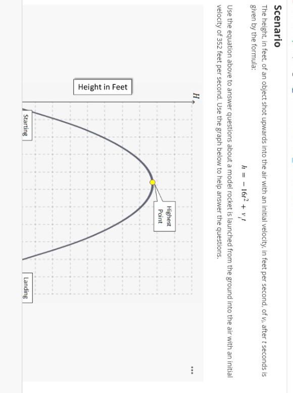 Solved Scenario The height, in feet, of an object shot | Chegg.com