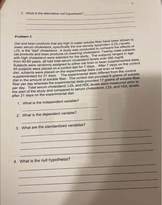 Solved When stating the hypothesis and your prediction, you | Chegg.com