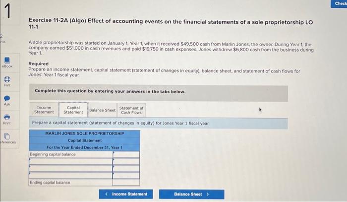 Solved Exercise 11-2A (Algo) Effect of accounting events on | Chegg.com