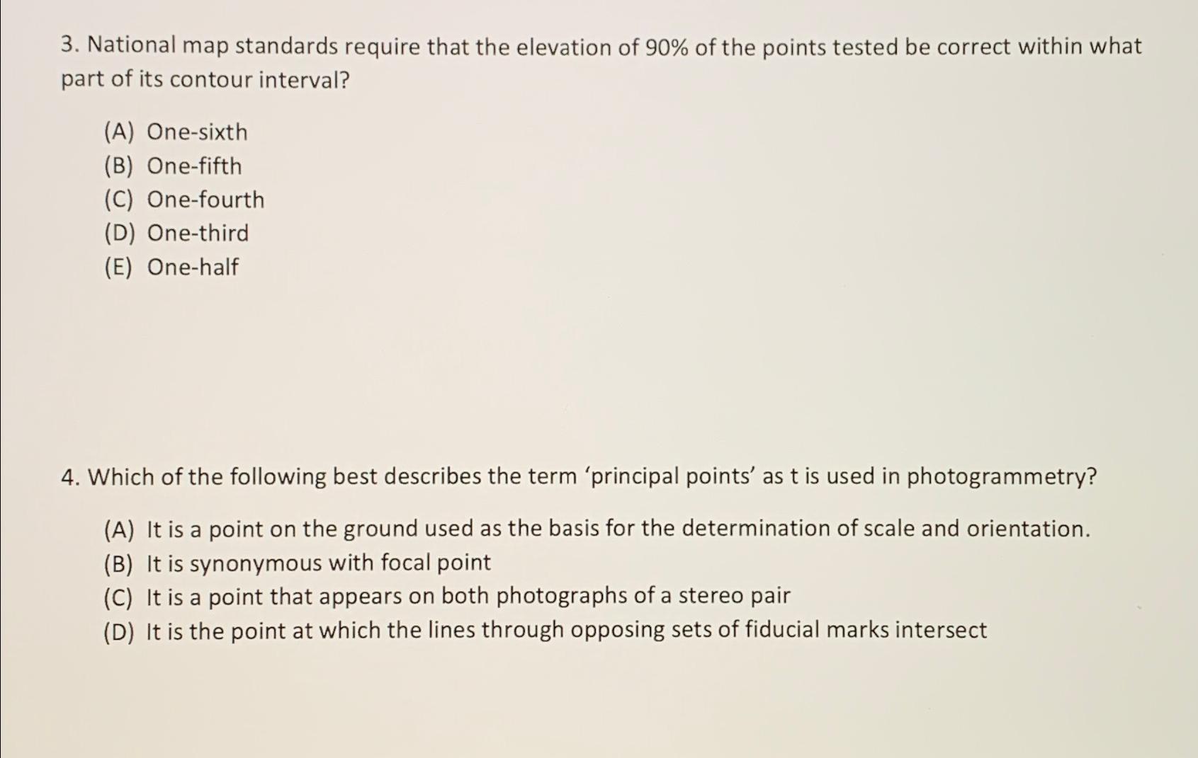 Solved National map standards require that the elevation of | Chegg.com