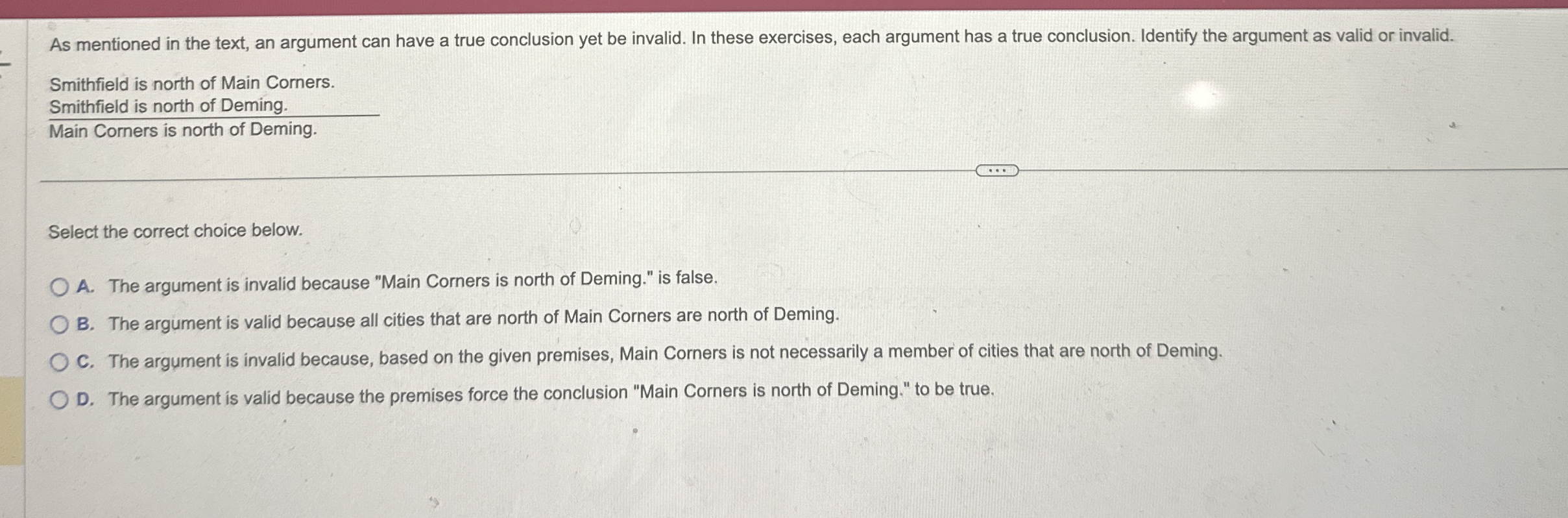Solved As mentioned in the text, an argument can have a true | Chegg.com
