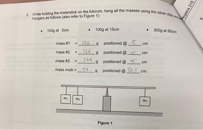 Solved . Now determine the center of mass of the meterstick | Chegg.com