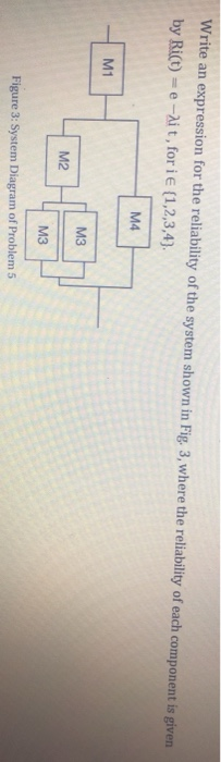 Solved Write an expression for the reliability of the system | Chegg.com