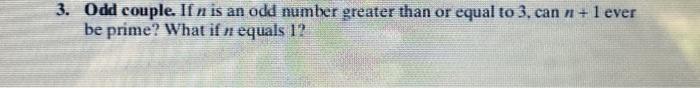 Solved Odd couple. If n is an odd number greater than or | Chegg.com