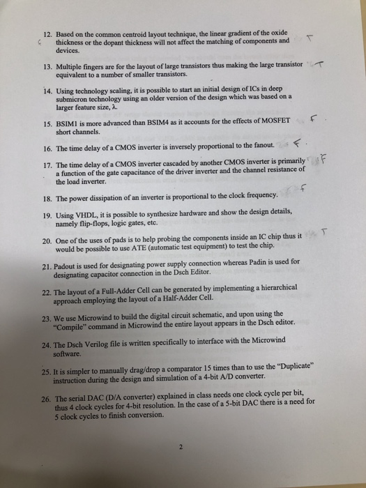 12. Based on the common centroid layout technique, | Chegg.com