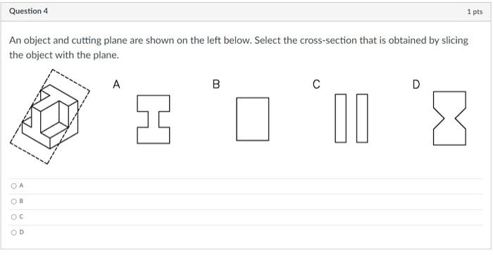 Solved An object and cutting plane are shown on the left | Chegg.com