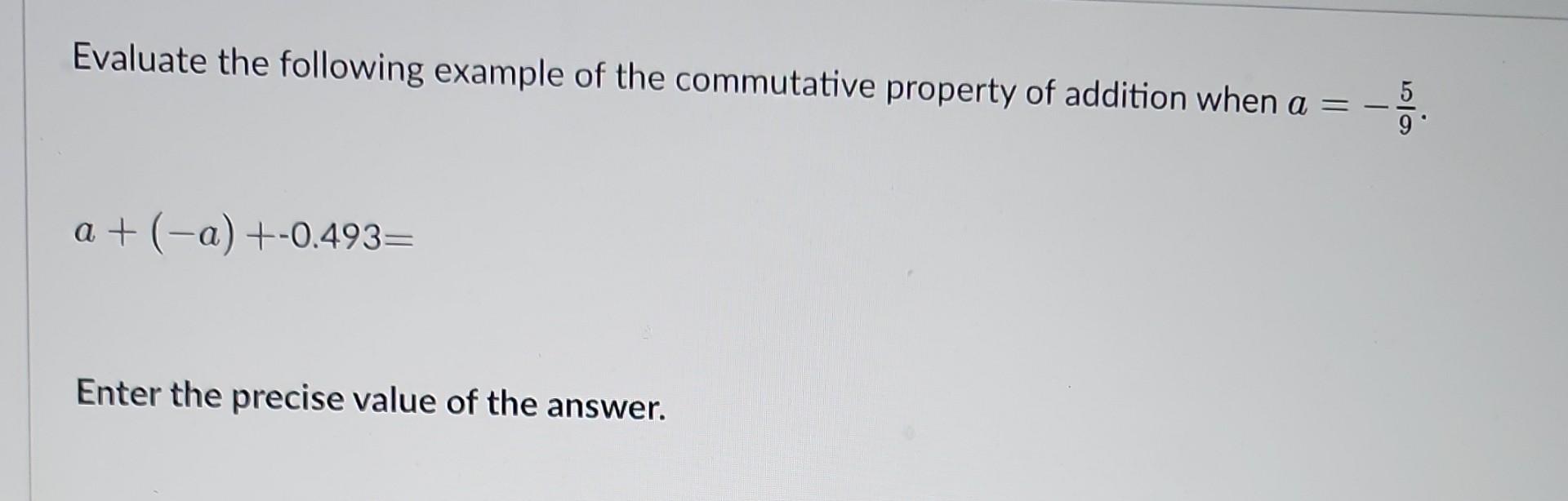 Solved Evaluate the following example of the commutative | Chegg.com