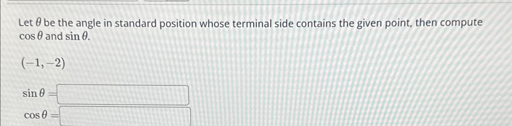 Solved Let θ ﻿be the angle in standard position whose | Chegg.com