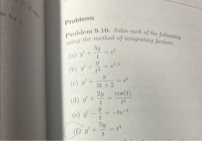 Solved problems Problem 9.10. Solve each of the following | Chegg.com